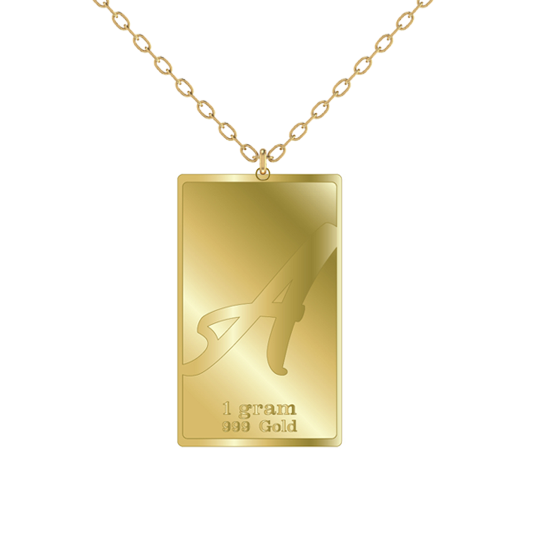 Monogram A 999 gold bar – CW Jewels