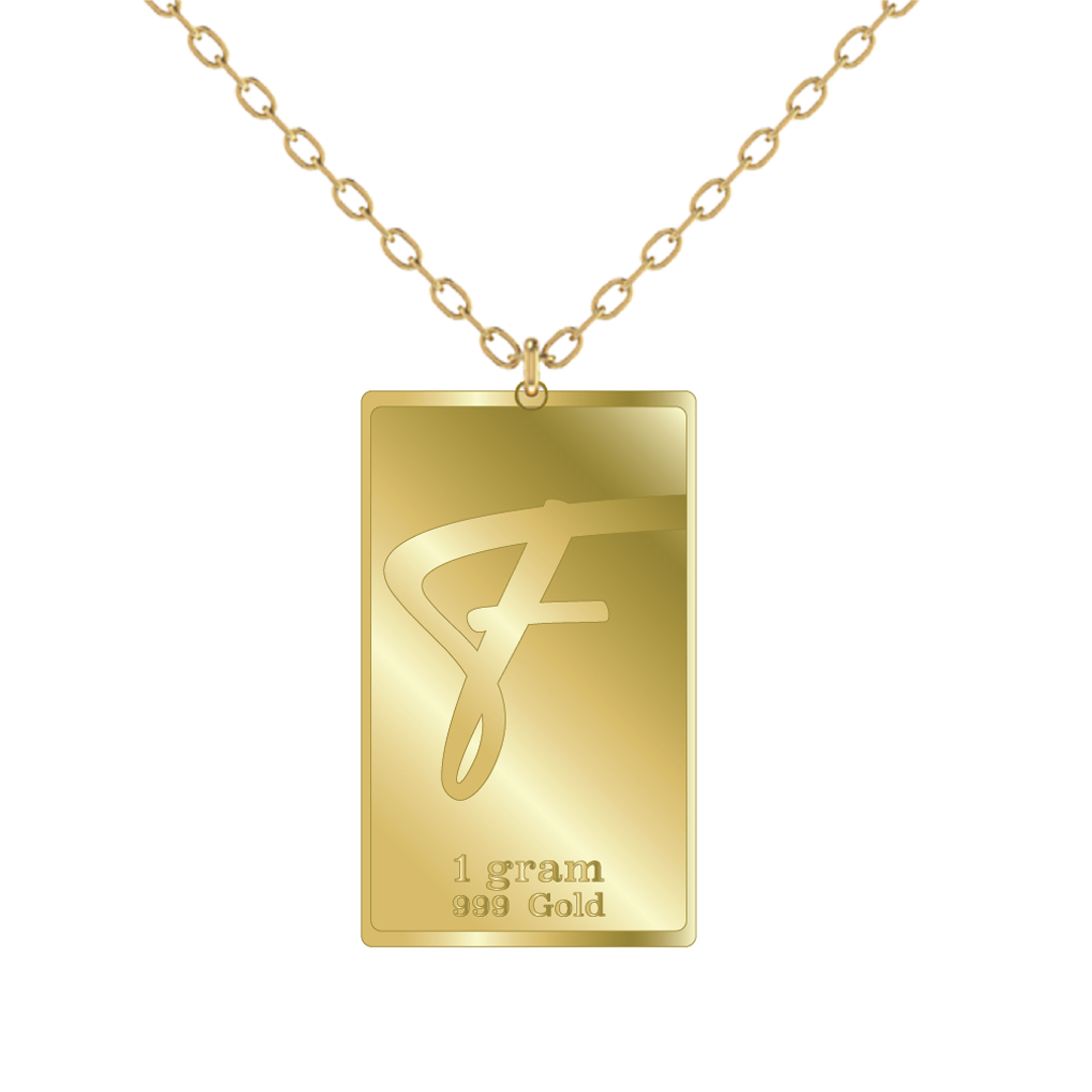 Monogram F 999 gold bar – CW Jewels