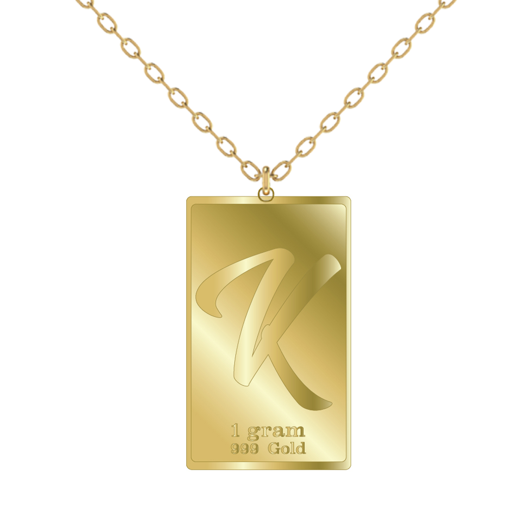 Monogram K 999 gold bar – CW Jewels