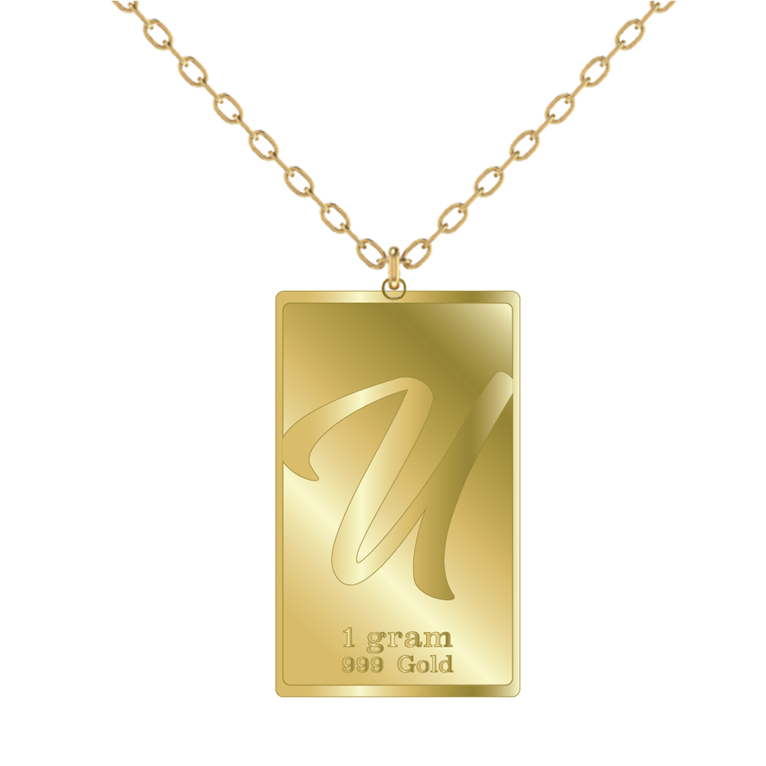 Monogram U 999 gold bar – CW Jewels